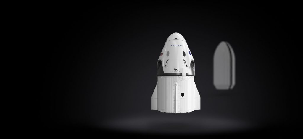 SpaceX Falcon 9 Second Stage Merlin Vacuum Engine & Dragon Spaceship ...